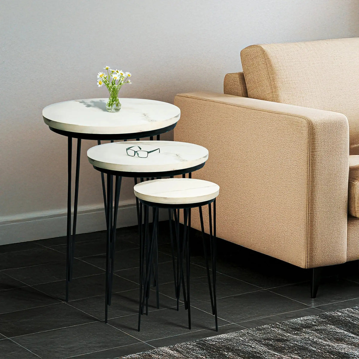 Orla Side Table - ( Set Of 3 ) – Magalis Egypt